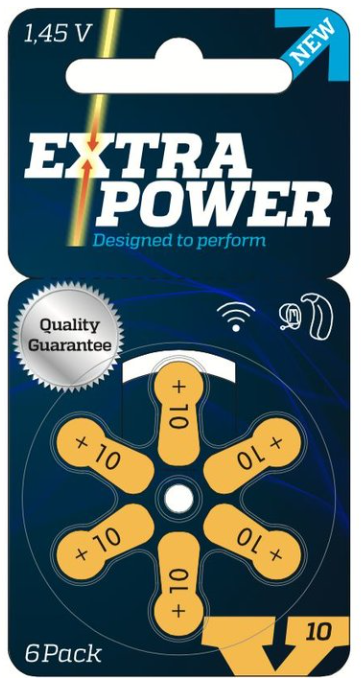 Hear Again | Extra Power (Yellow p10) 6 Batteries